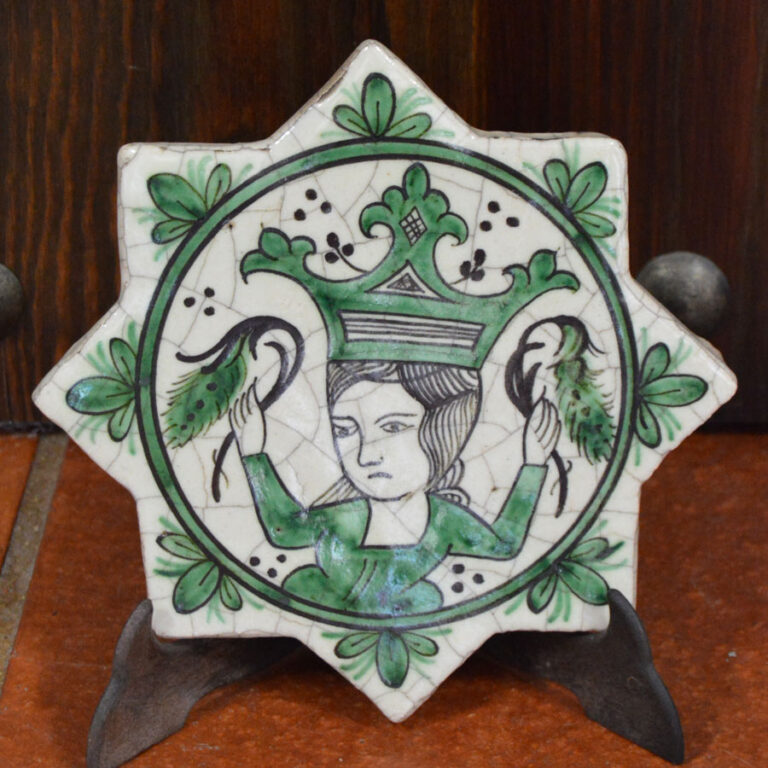 Azulejo estrella de cerámica de la Cal de Puente de Arzobispo